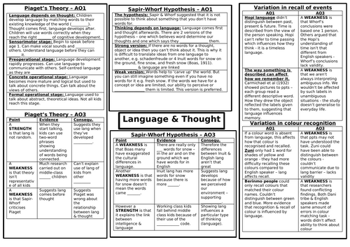 AQA GCSE Psychology: Paper 2 - Language, Thought & Communication BUNDLE ...