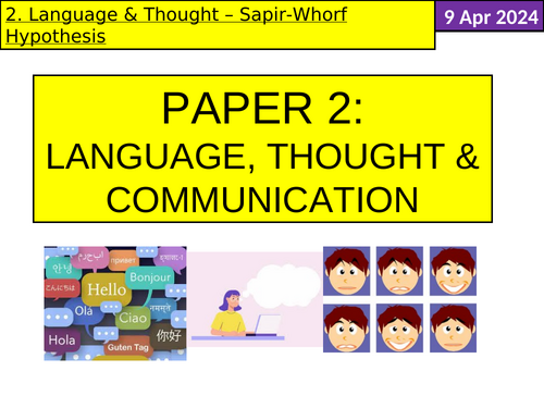 AQA GCSE Psychology: Paper 2 - Language, Thought & Communication BUNDLE | Teaching Resources