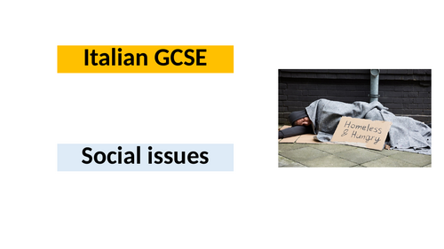 Italian GCSE Social issues | Teaching Resources