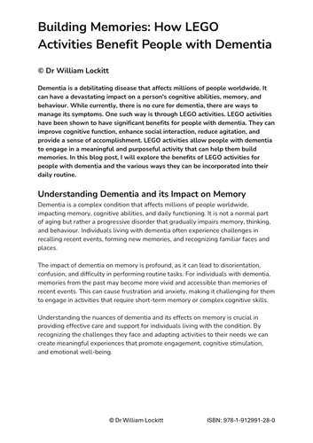 Building Memories: How LEGO Activities Benefit People with Dementia ...