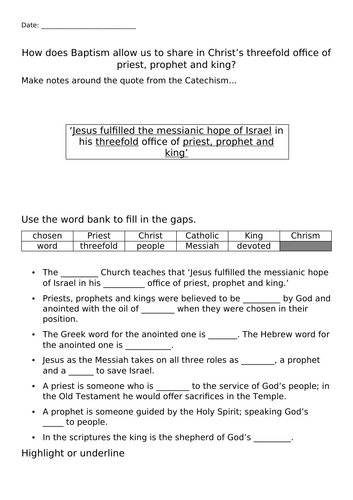 8.2 Prophecy and Promise: Baptism & Christ’s threefold office of priest ...