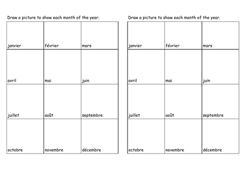 French Month Worksheet | Teaching Resources