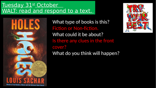 Holes - Guided Reading Unit of work | Teaching Resources