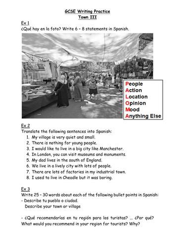 GCSE Spanish (AQA) Writing Worksheets Theme 2 Topic 1: Topic 1: Home ...