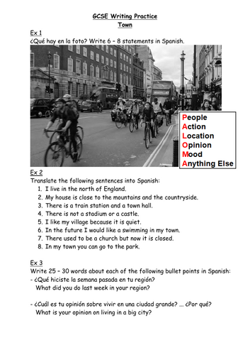GCSE Spanish (AQA) Writing Worksheets Theme 2 Topic 1: Topic 1: Home ...