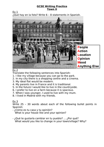 GCSE Spanish (AQA) Writing Worksheets Theme 2 Topic 1: Topic 1: Home ...