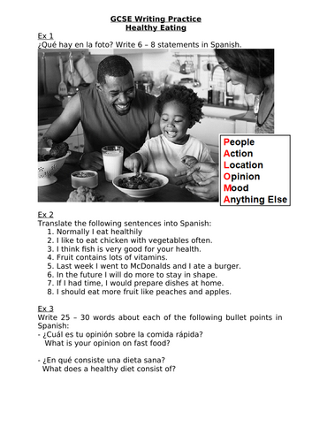 GCSE Spanish (AQA) Writing Worksheets Theme 2 Topic 2: Social Issues ...