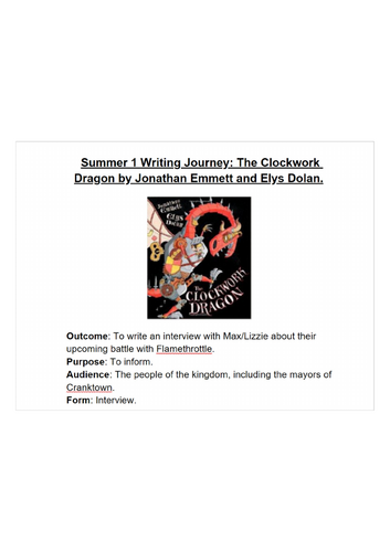 The Clockwork Dragon by Jonathan Emmett and Elys Dolan - Year 2 Unit of ...