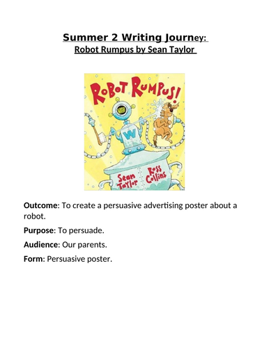 Robot Rumpus by Sean Taylor - Year 2 Unit of Writing Resources ...