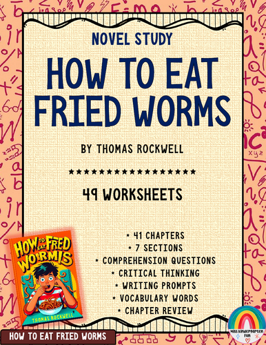 How to Eat Fried Worms Novel Study Unit | Comprehension Questions ...