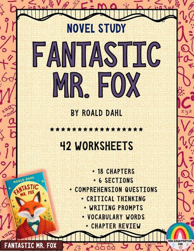 Fantastic Mr. Fox Novel Study Unit | Comprehension Questions ...