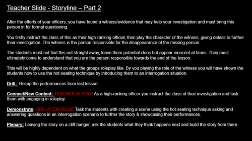 KS3 Drama - The Cold Case - 4 Lessons | Teaching Resources