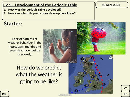 KS4 GCSE Chemistry AQA C2 1 Development of the Periodic Table PPT only ...