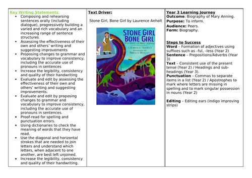 Stone Girl, Bone Girl by Laurence Anholt - Year 3 Unit of Writing ...