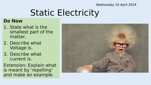 KS3 - Electricity: Static | Teaching Resources