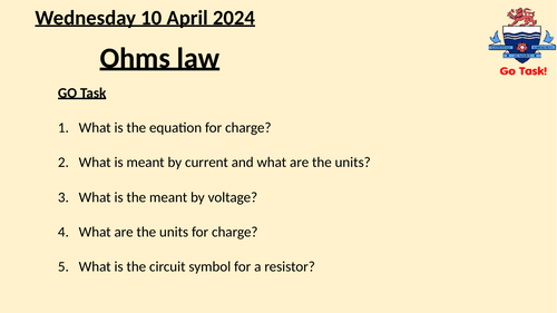 OHMS law | Teaching Resources