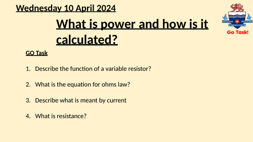 Electrical power | Teaching Resources