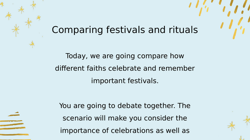 Rituals & Festivals debate - RE - LKS2 | Teaching Resources
