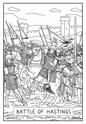 History The Battle of Hastings 1066 Coloring Sheets Colouring Pages Activity Printable A4 ...