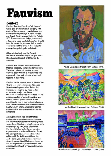 Fauvism Cover Lesson | Teaching Resources