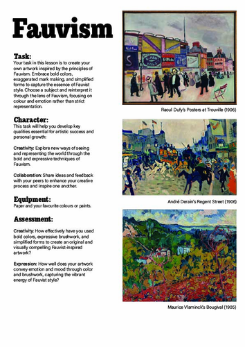 Fauvism Cover Lesson | Teaching Resources