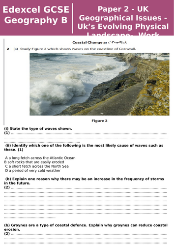 Edexcel B GCSE Geography UK Physical Coasts & Rivers Revision Booklet ...