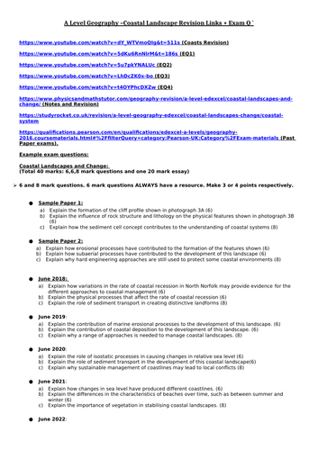 Edexcel A level Geography Physical Complete Revision (Coasts, Tectonics ...