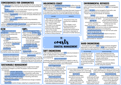Edexcel A level Geography Physical Complete Revision (Coasts, Tectonics ...