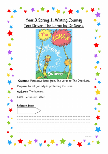 The Lorax by Dr. Seuss - Year 3 Unit of Writing Resources | Teaching ...