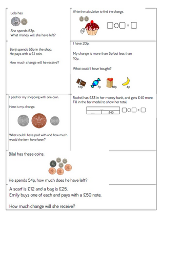 Bundle of resources worksheets for teaching money to Year 2 | Teaching ...