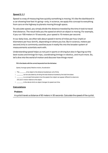 Speed Revision sheet (lower ability) | Teaching Resources