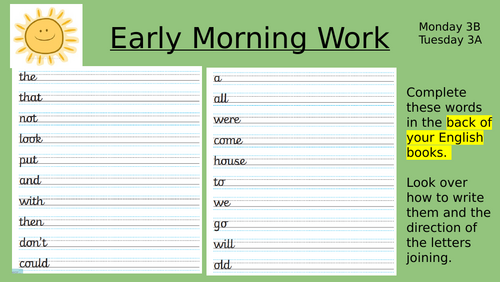 summer 1 year 3 early morning work | Teaching Resources