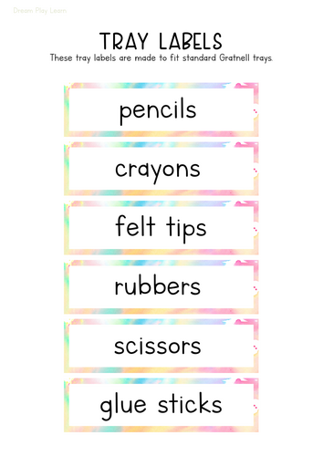 Pastel Rainbow Gratnells Tray Labels | Teaching Resources