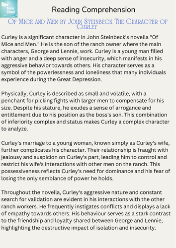 Of Mice and Men by John Steinbeck Resource Bundle | Teaching Resources