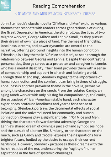 Of Mice and Men by John Steinbeck Resource Bundle | Teaching Resources