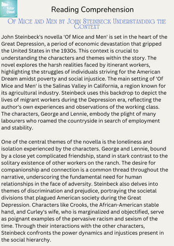 Of Mice and Men by John Steinbeck Resource Bundle | Teaching Resources