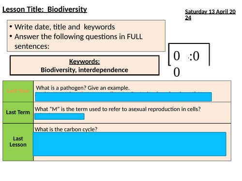 GCSE Biodiversity (AQA Combined Science Biology B7 Ecology ...