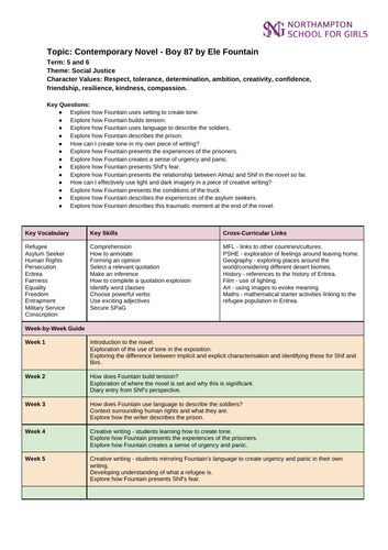 Boy 87 by Ele Fountain ENTIRE SCHEME OF LEARNING PLUS RESOURCES ...