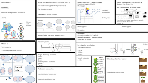 Igcse Section 7 Reproduction And Inheritance Revision Poster Biology Combined Teaching Resources
