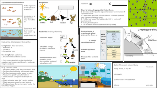 IGCSE Section 8 - Ecology and the environment Revision poster Biology ...