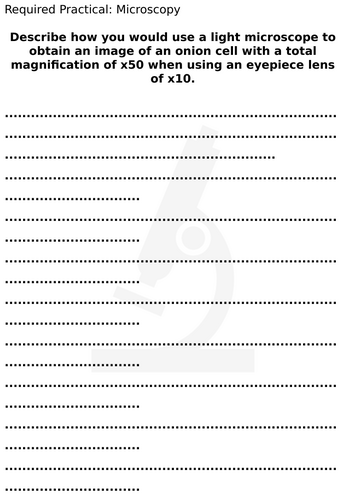 Biology Paper 1 Required Practical Method 6 Mark Worksheets | Teaching ...