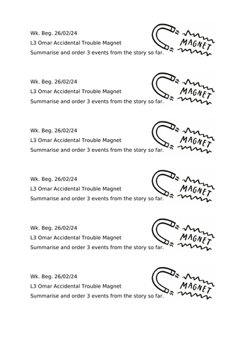 Omar: Accidental Trouble Magnet Reading R4L Guided 5 weeks x 4 lessons ...
