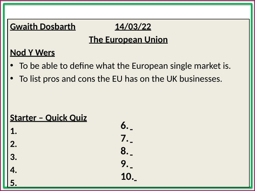 24. European Union | Teaching Resources
