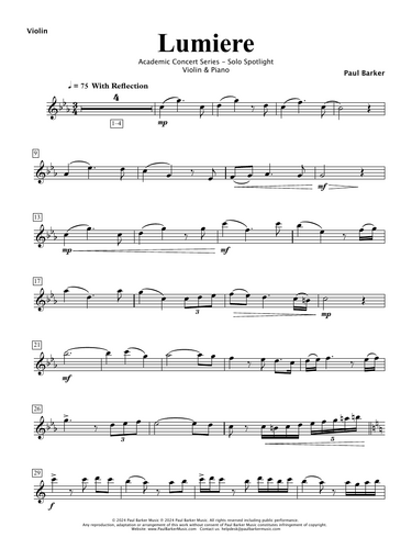Lumiere (Violin and Piano) | Teaching Resources