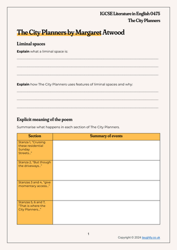 The City Planners: 4 lessons, student booklet, A* exemplar for 0475 ...