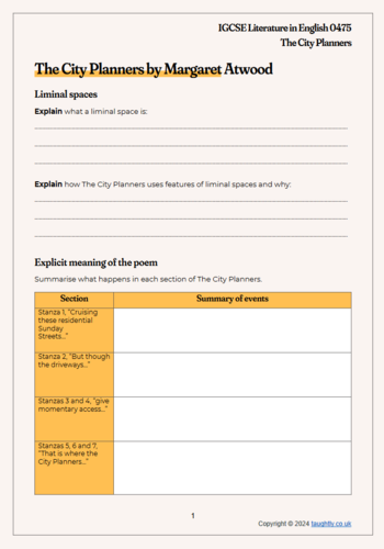 The City Planners: 4 lessons, student booklet, A* exemplar for 0475 ...
