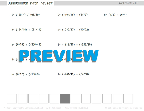JUNETEENTH MATH REVIEW - FRACTIONS | Teaching Resources