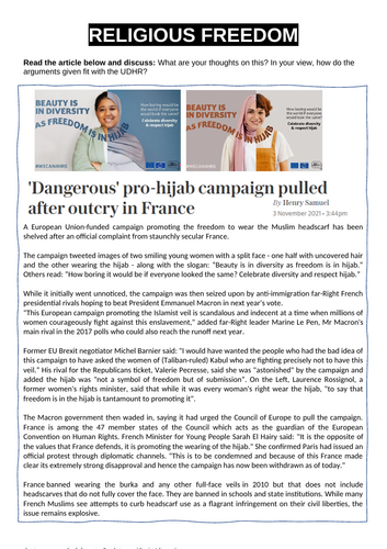 GCSE RS Religious Freedom (Religion, Human Rights and Social Justice ...