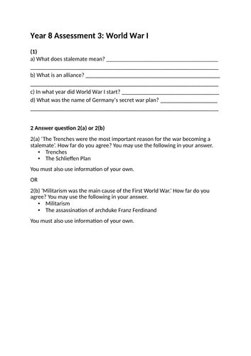 Ready made key stage 3 history assessments Pack 3- 20th Century history ...