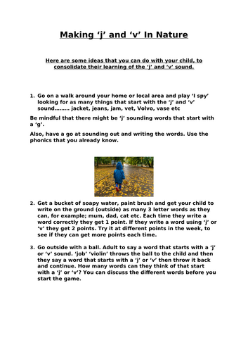 Phase 3 phonics lesson j and v | Teaching Resources
